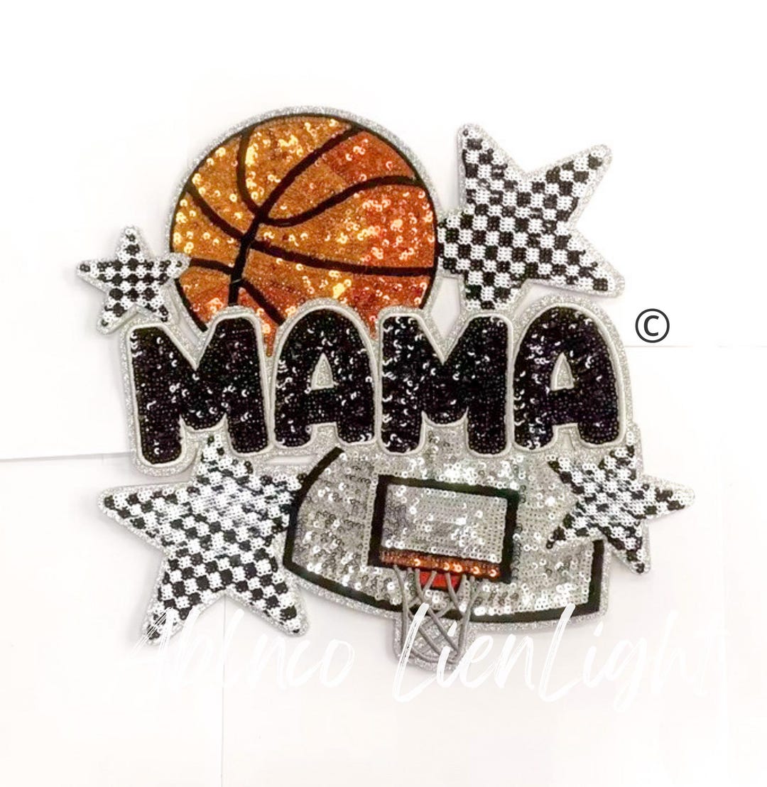 Basketball Mama Patch, Basketball Patch, Game Day Patch, Sequin Patch ...