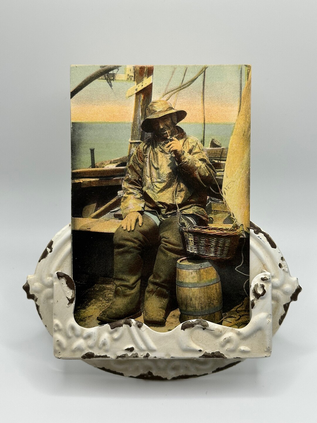 Antique Postcard, French Sailor, With Metal Display Stand - Etsy