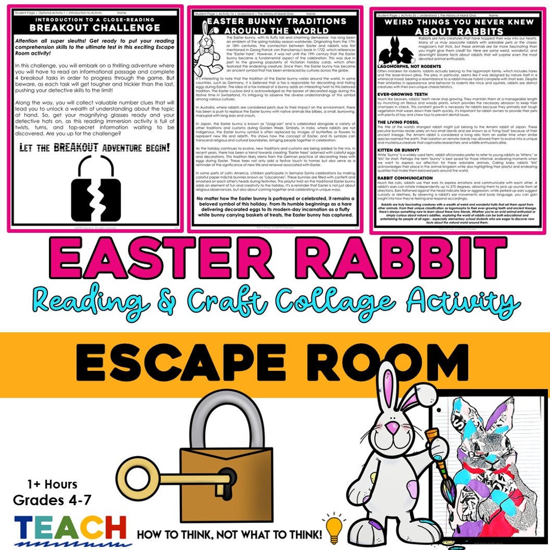 Easter Escape Room Game | Spring Kids and Family Printable Party Game ...