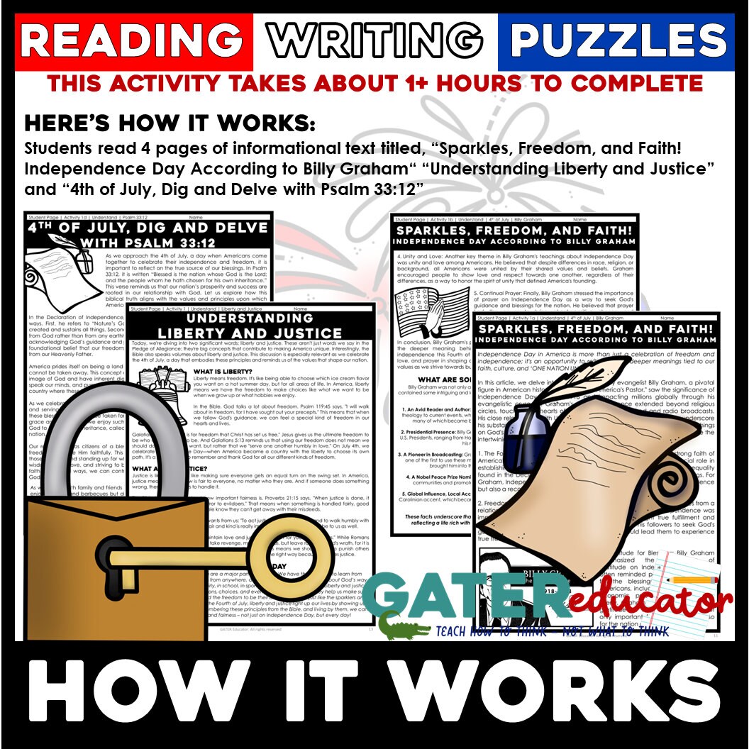 4th of July Escape Room Game | Bible Kids and Family Printable Party ...