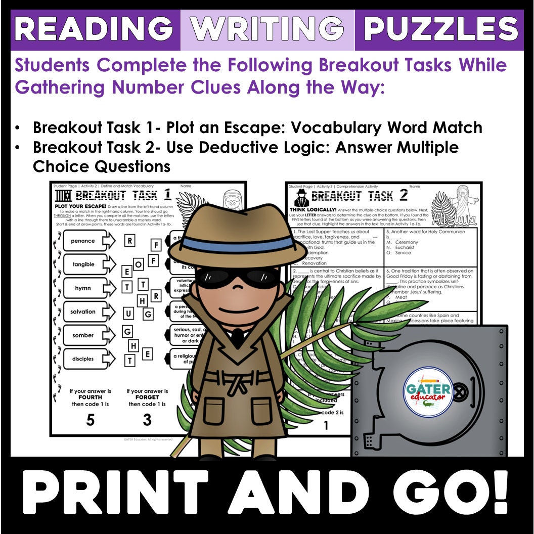 Easter Escape Room Game | Bible Kids and Family Printable Party Game ...