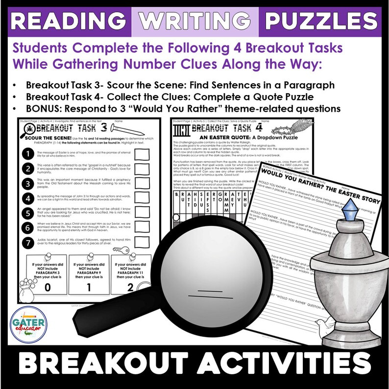 Easter Escape Room Game | Bible Kids and Family Printable Party Game ...