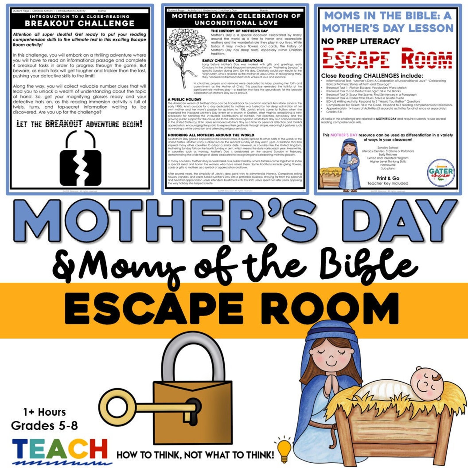 Mothers Day Activity Sheets Escape Room Game | Bible Kids and Family ...