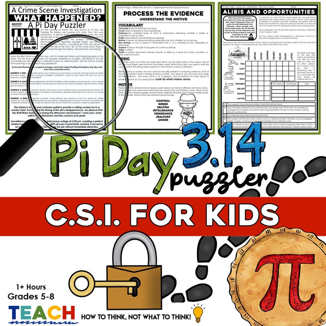 Pi Day Escape Room Kids Mystery Reading Comprehension Crime Scene ...