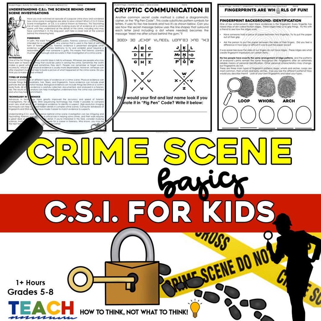 Kids Mystery Reading Comprehension | Crime Scene Investigation for ...