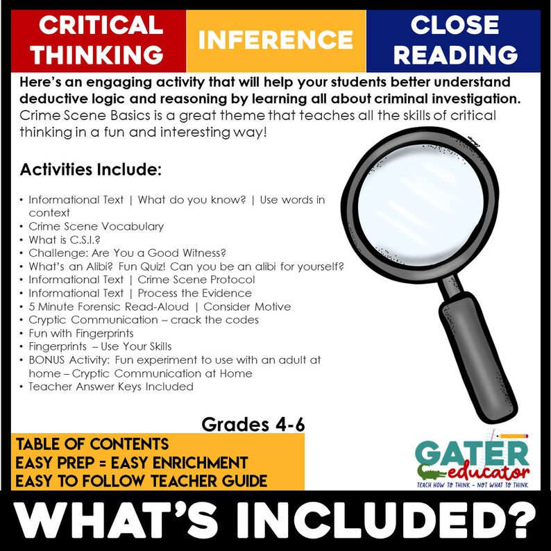 Kids Mystery Reading Comprehension | Crime Scene Investigation for ...