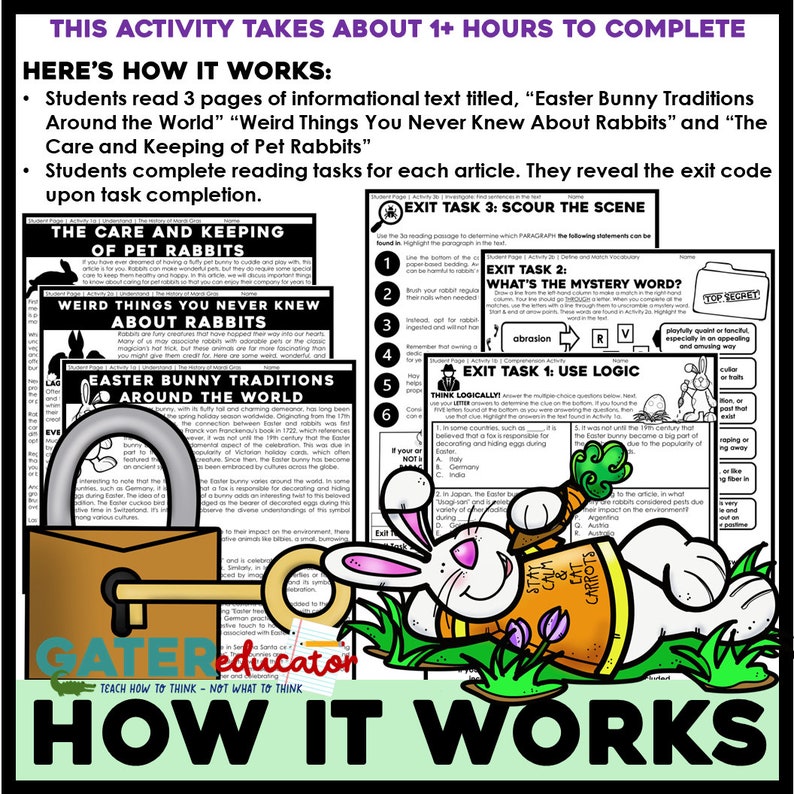 Easter Escape Room Game | Spring Kids and Family Printable Party Game ...