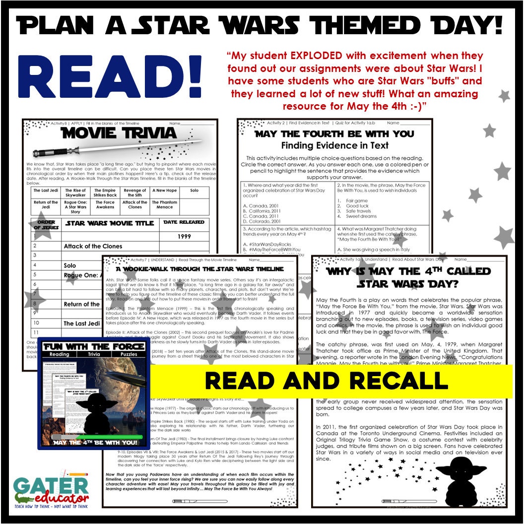 May the Fourth Be With You Star Wars Activities for Kids Star Wars Day ...