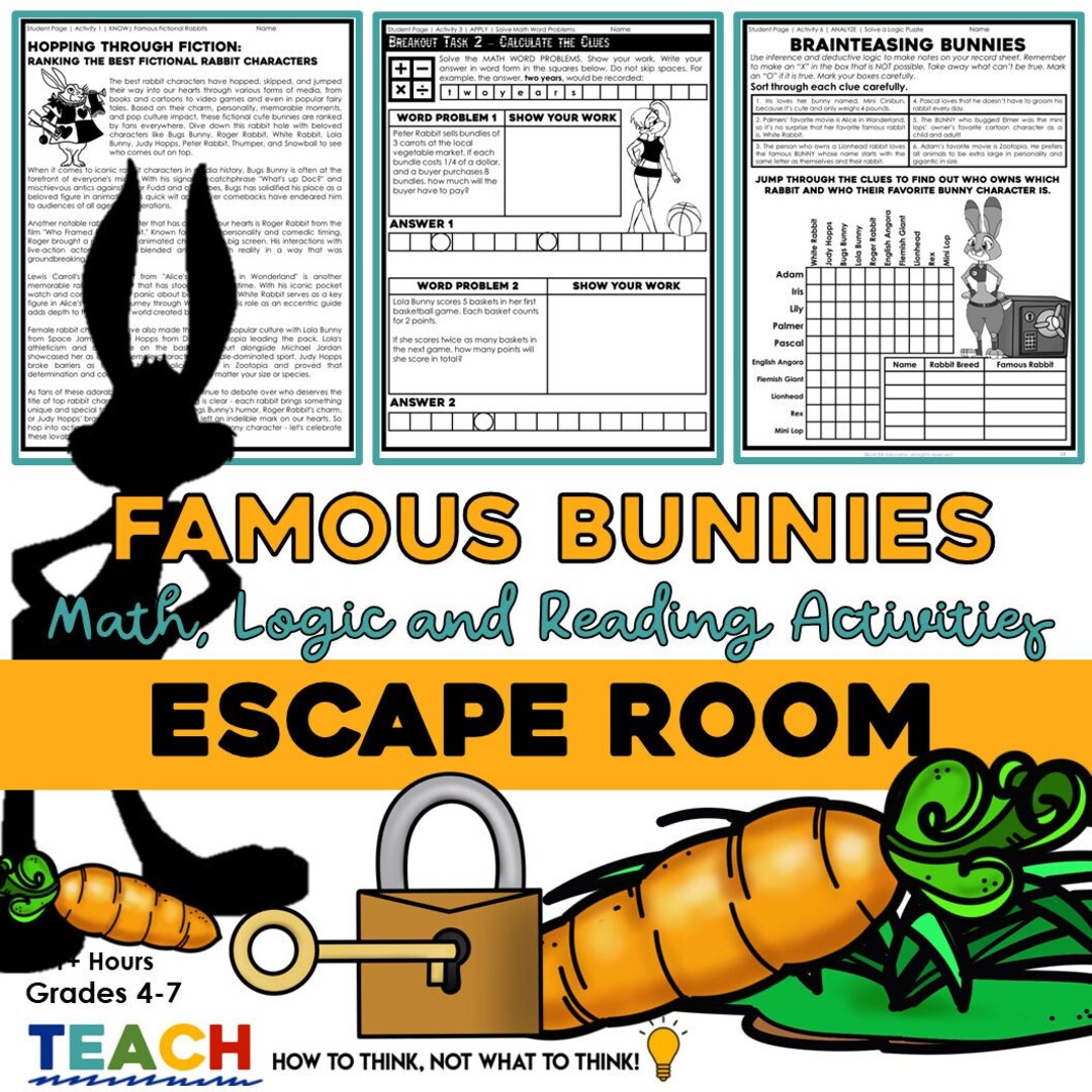 Easter Math and Logic Escape Room Game | Spring Kids Printable Party ...