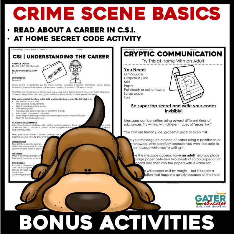 Kids Mystery Reading Comprehension Crime Scene Investigation for ...