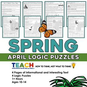 Spring Activities for Kids, Printable Activity Bundle, Logic Puzzles ...