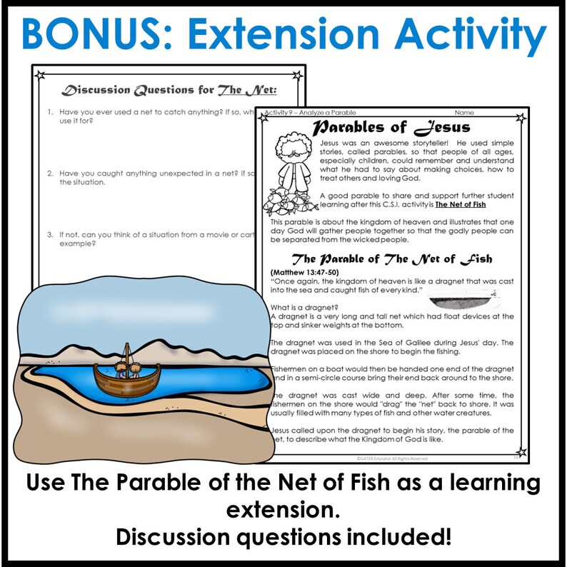 Bible Kids and Family Printable Game Mystery Reading Comprehension ...