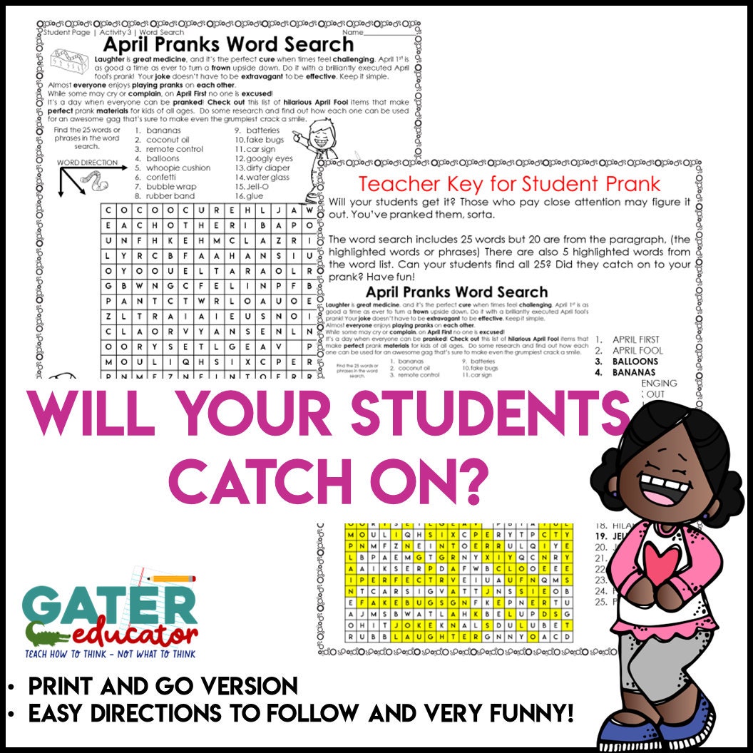 April Fools Day Printable Kids Activity Bundle, April Fools Day ...