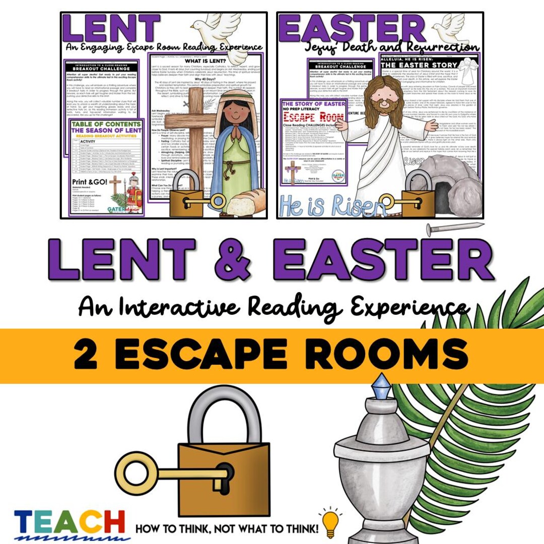 Lent for Kids Easter Escape Room Activities Traditional Catholic ...