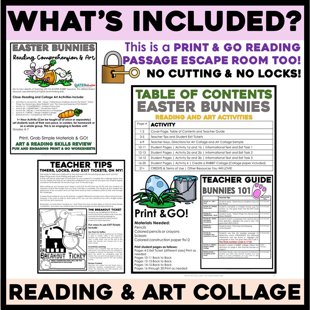 Easter Escape Room Game Spring Kids and Family Printable Party Game for ...