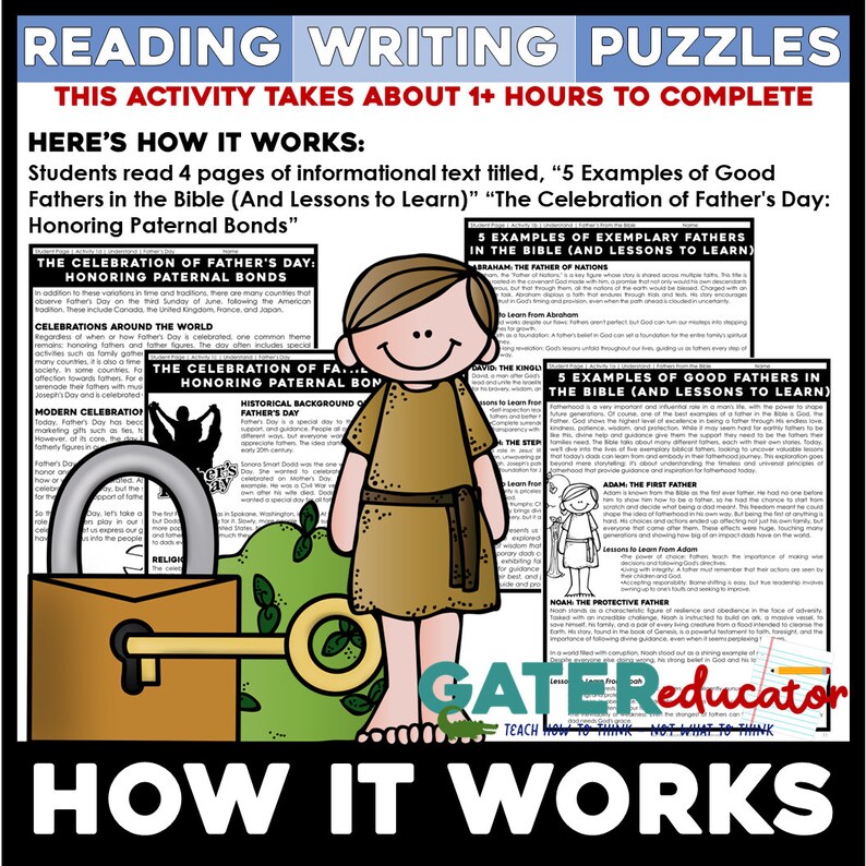 Father's Day Activity Sheets Escape Room Game | Bible Kids and Family ...