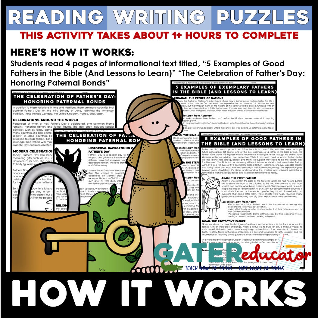 Father's Day Activity Sheets Escape Room Game Bible Kids and Family ...