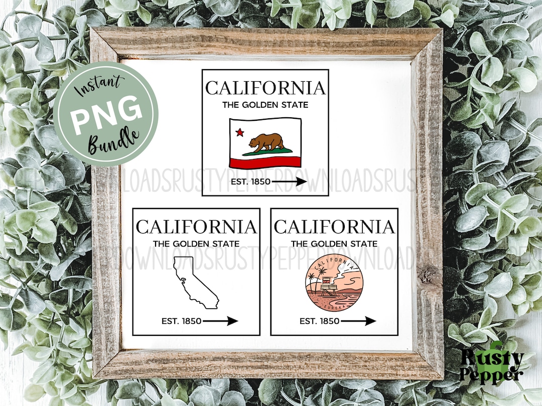 State of California Golden State Png Digital Download, Home Town State ...