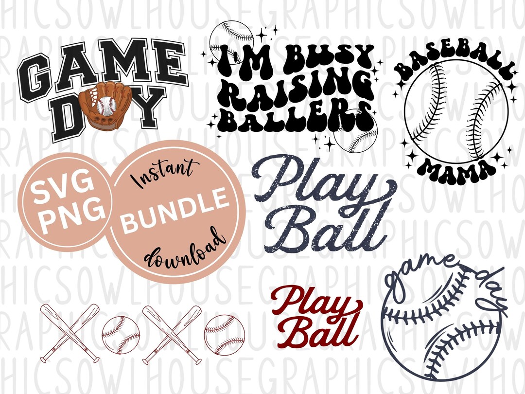 Game Day Baseball Png Bundle, Play Ball Png Svg Bundle, Baseball Mom ...