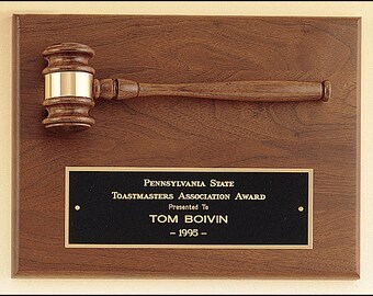 Removable Gavel on an American Walnut Base. Appreciation Award ...