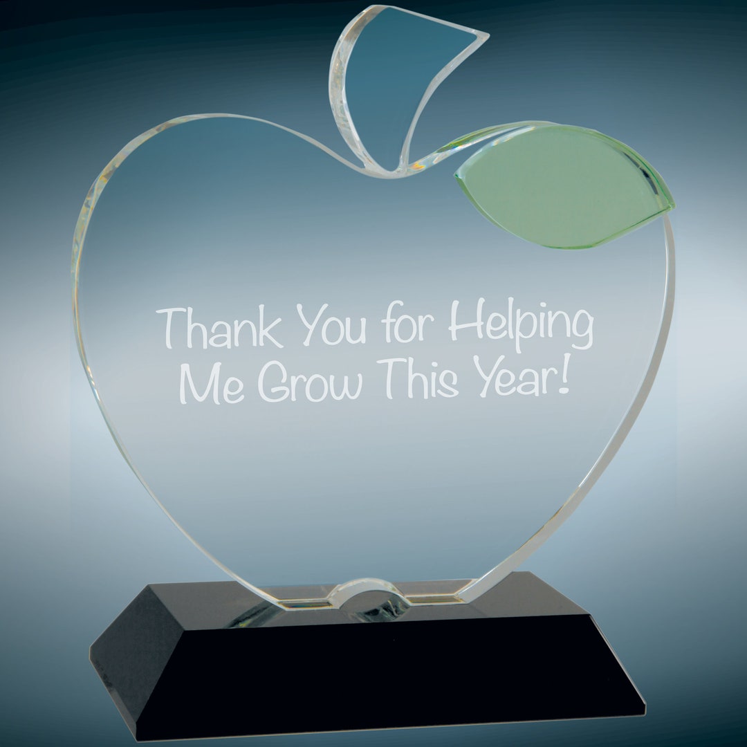 Crystal Apple Glass Award, Employee Award, Church Award, Retirement ...