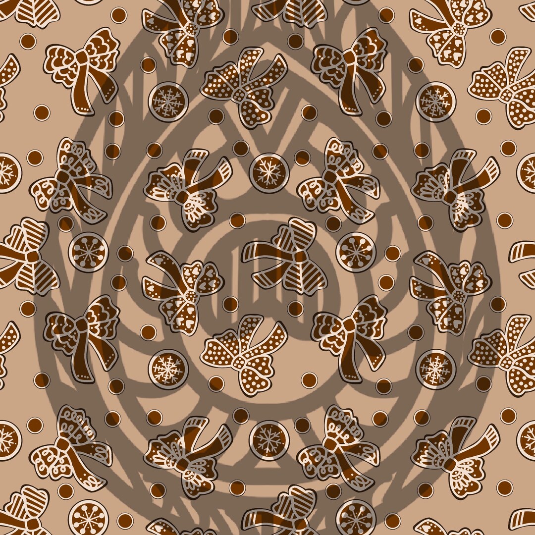 Gingerbread Bows - Beige Background - Etsy