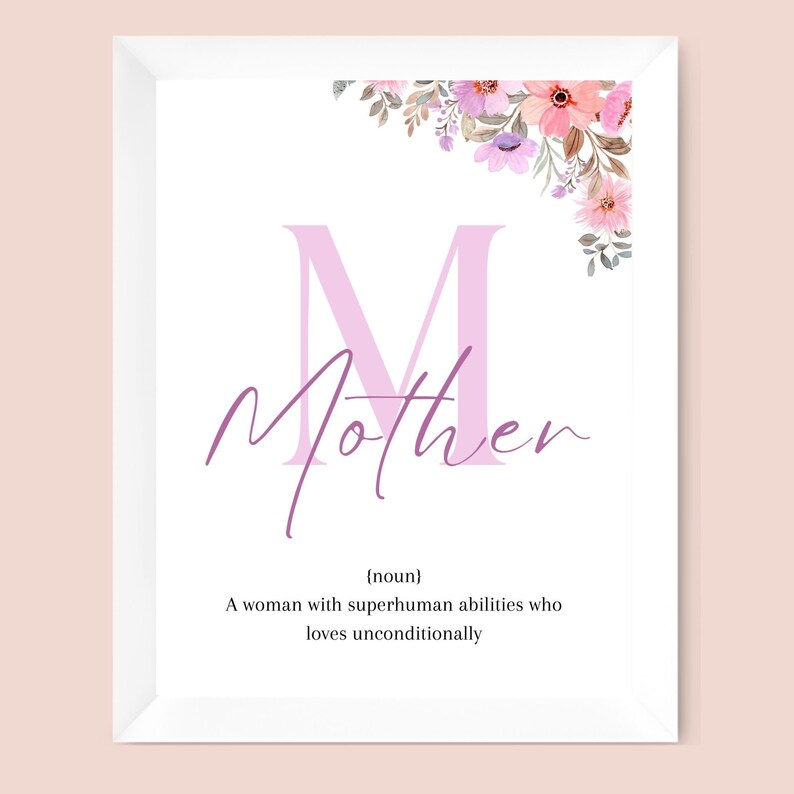 DIGITAL DOWNLOAD Mothers Day Poster, Art for Mum, Definition of Mother ...