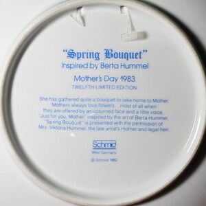 1983 Schmid Hummel Collector's Mother's Day Plate Inspired by Sr. Berta ...