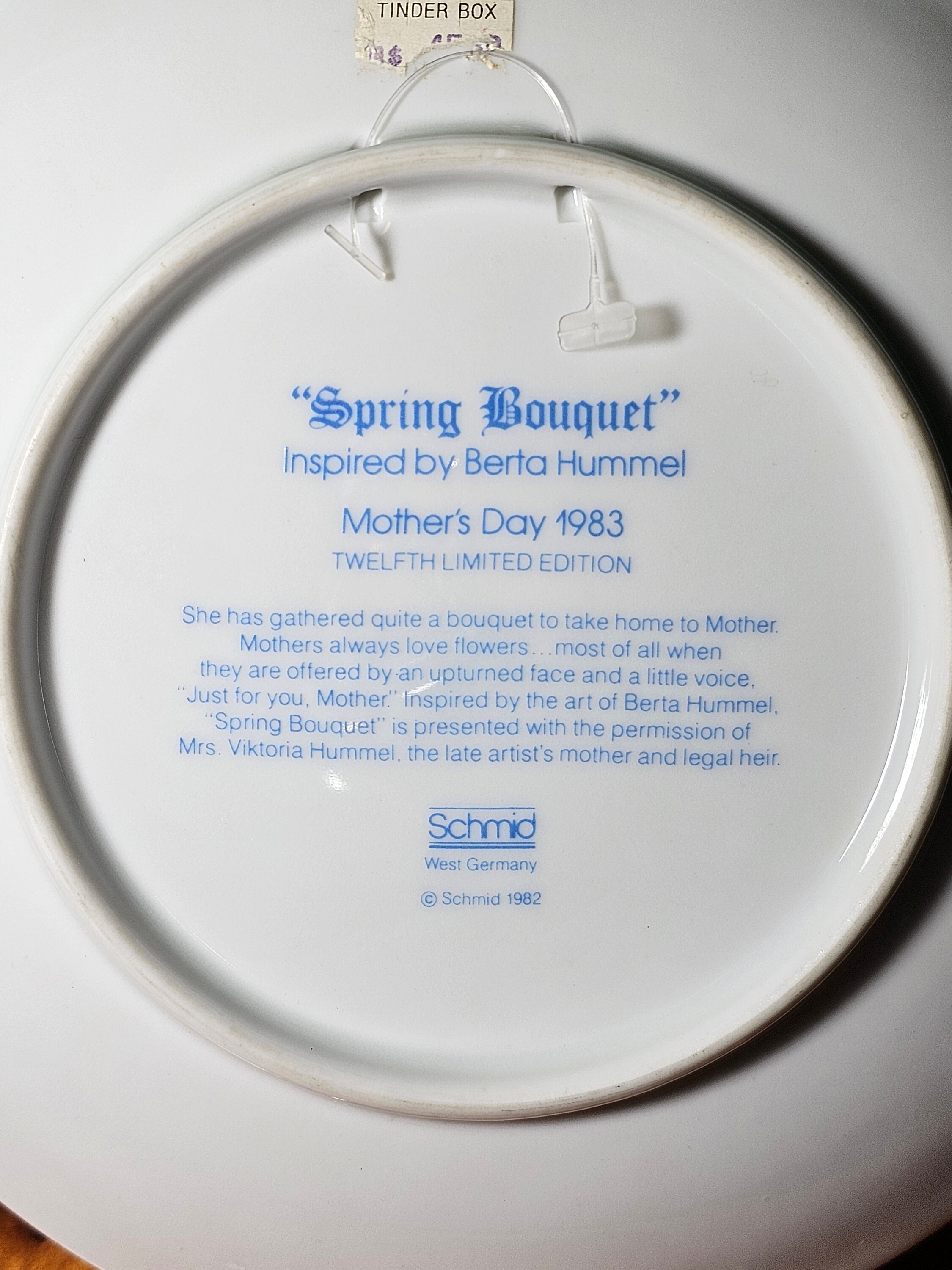 1983 Schmid Hummel Collector's Mother's Day Plate Inspired by Sr. Berta ...