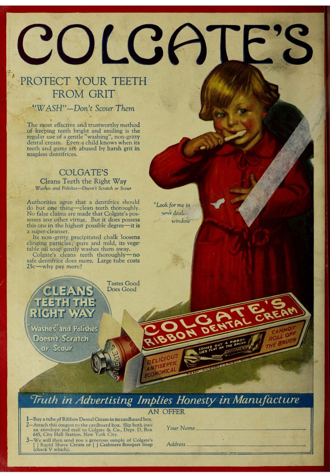 Vintage Colgate's Ribbon Dental Cream 1927 - Etsy