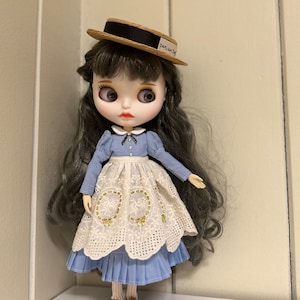 Doll Clothes for Blythe, Blythe Victorian Dress, Blue One Piece Dress ...