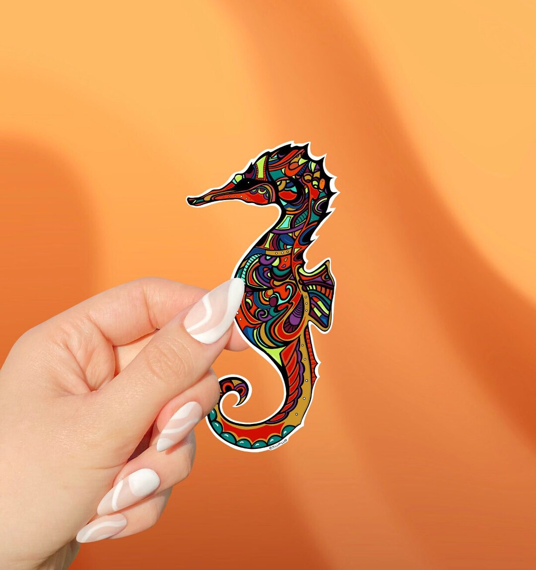 Seahorse Girl Energy Vinyl Sticker Water Bottle Sticker Waterproof ...