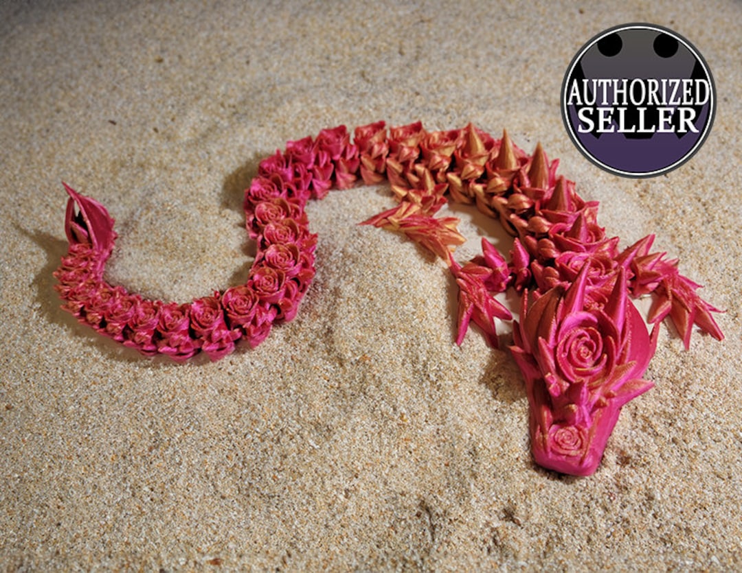 Rose Dragon 3D Printed Articulated Dragon - Etsy