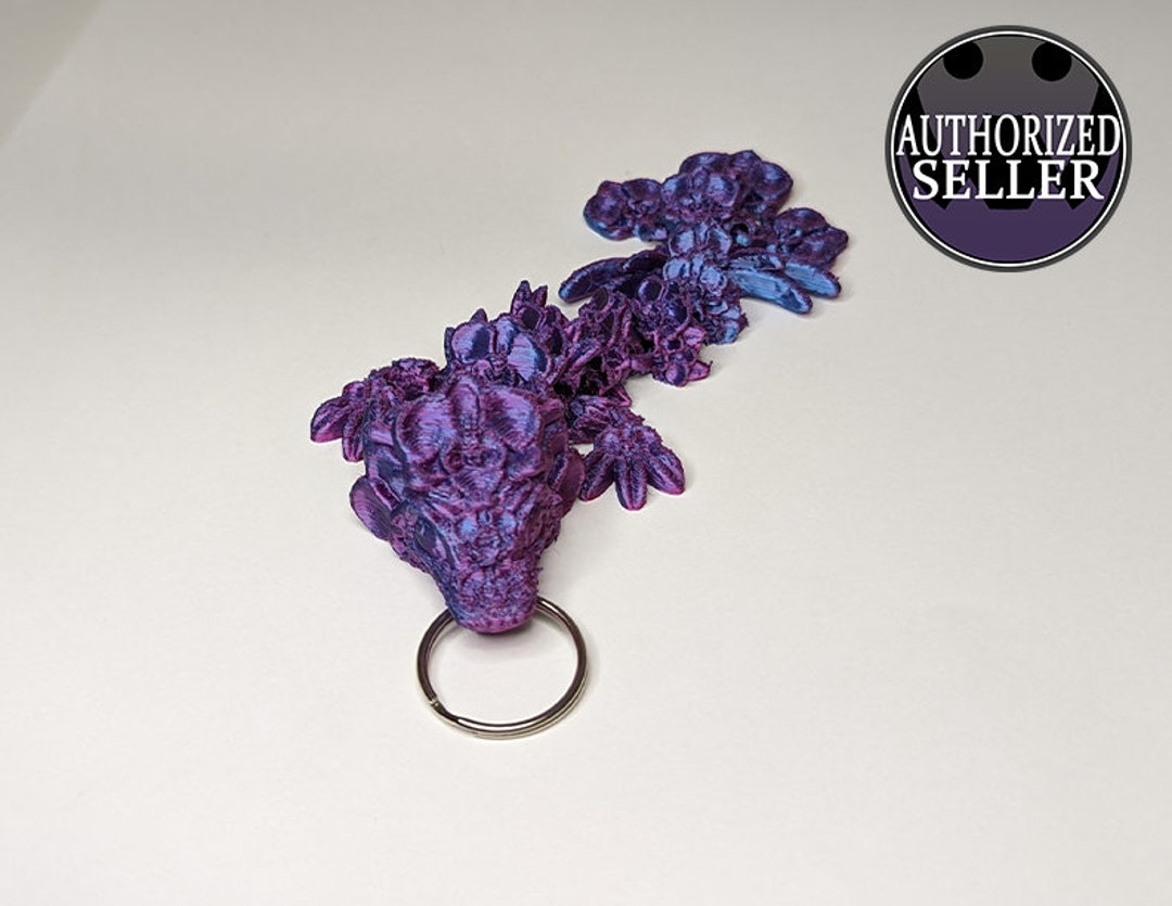 Orchid Dragon Keychain 3D Printed Articulated - Etsy