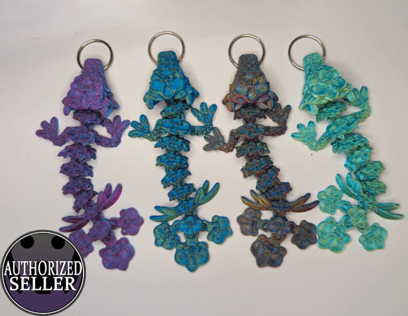 Orchid Dragon Keychain 3D Printed Articulated - Etsy