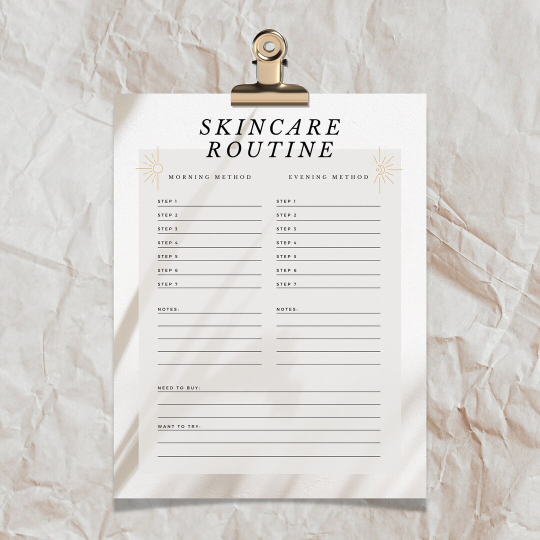 Skincare Routine Digital Download, Printable Skincare Routine ...