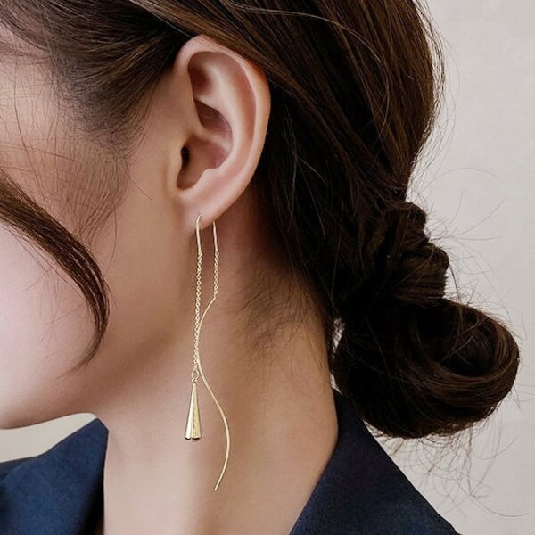 Long Gold Pendant - Etsy
