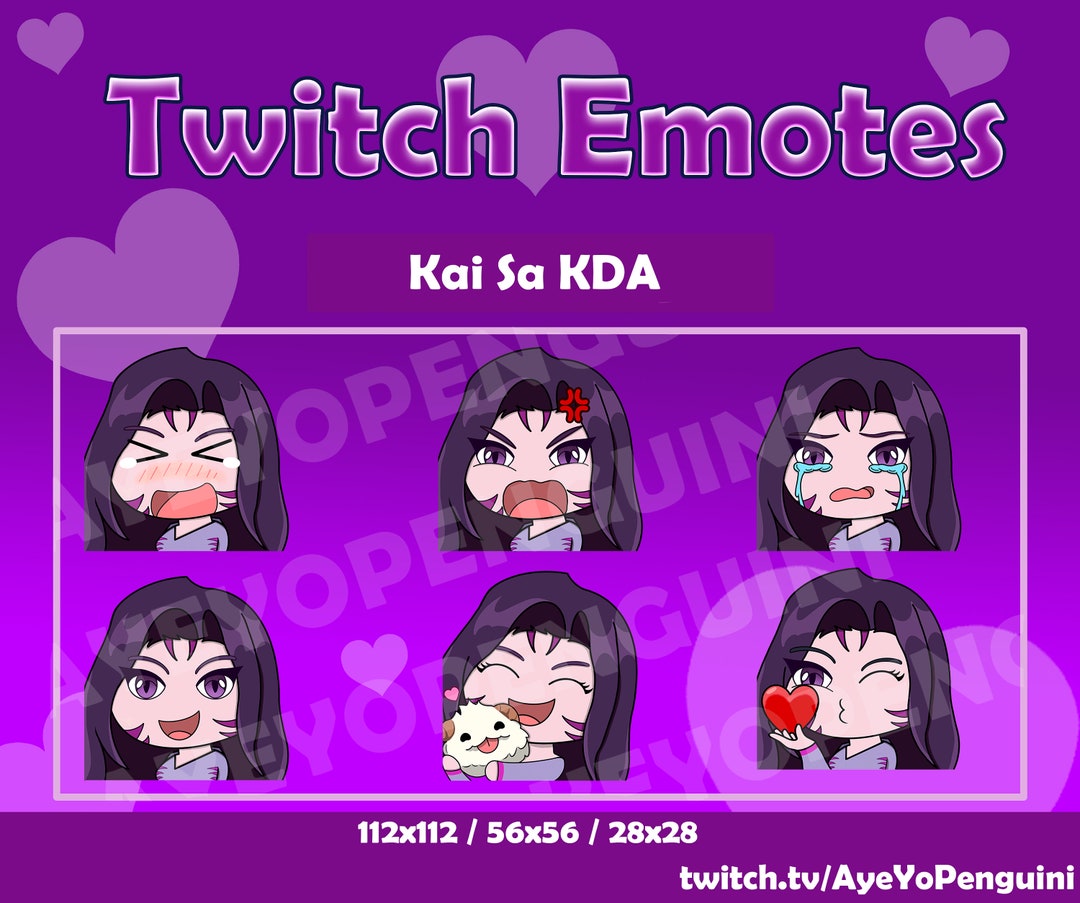 Lol League of Legends Kai Sa Emote Set Pack Cute Chibi Youtube Twitch ...