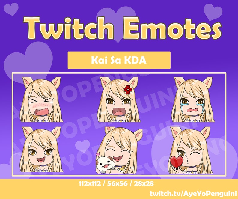 Lol League of Legends Kai Sa KDA Emote Set Pack Cute Chibi - Etsy