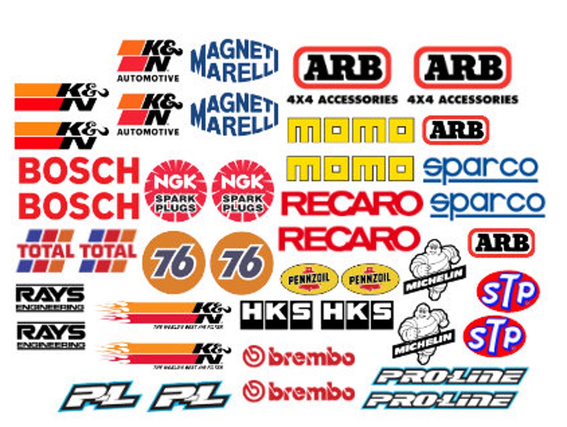 Sponsors Decal Sticker for RC Car digital Download for Silhouette Cameo ...
