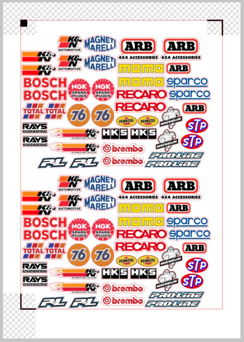 Sponsors Decal Sticker for RC Car digital Download for - Etsy