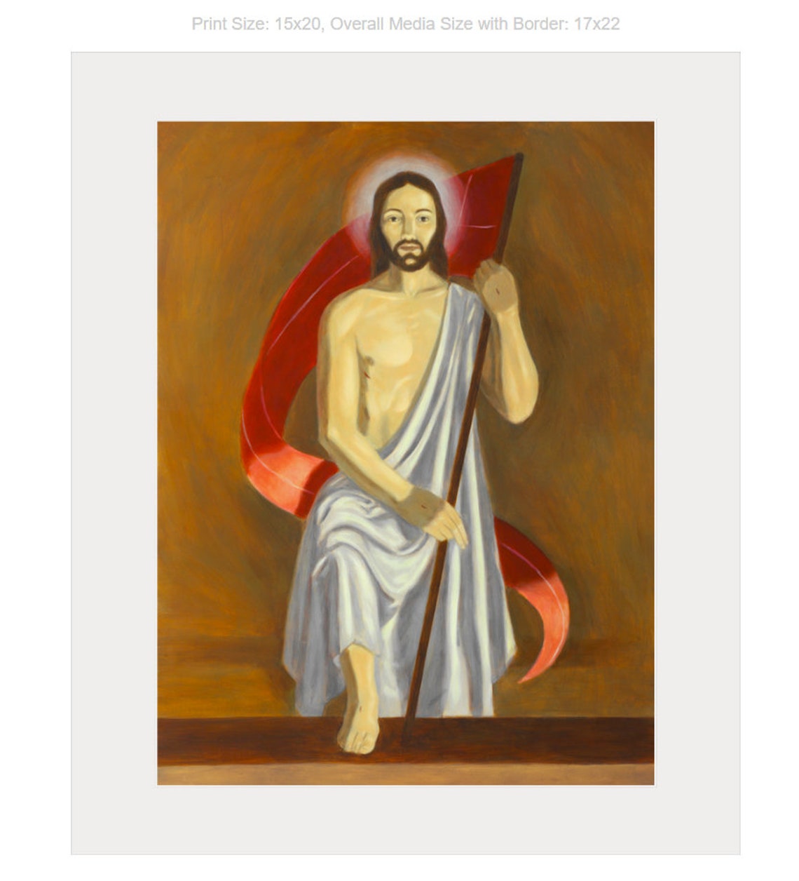 Risen Christ Matted Giclee Art Print Easter Resurrection Art Catholic ...