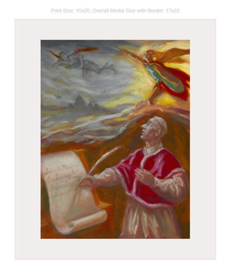Vision of Pope Leo XIII | Matted Giclee Print | Saint Michael the ...