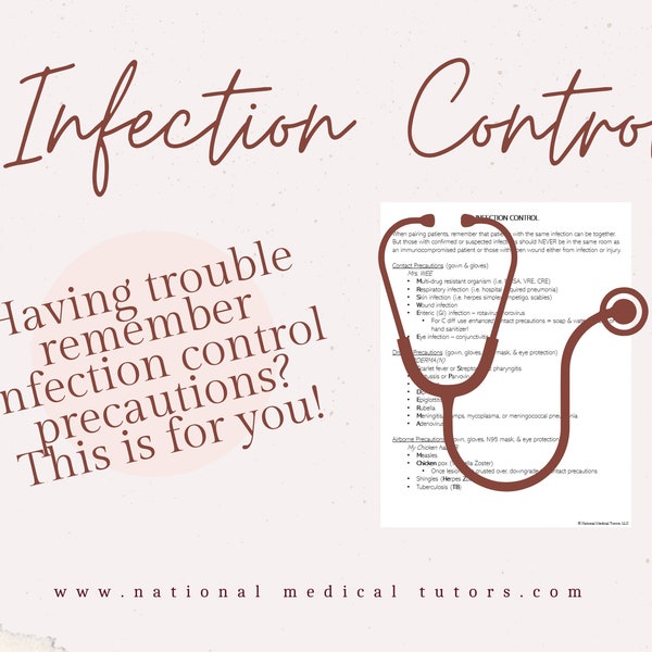 Infection Control Cheat Sheet - Etsy