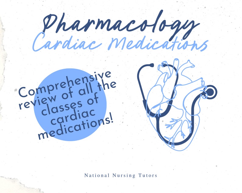 Pharmacology - Cardiac Medications - Etsy