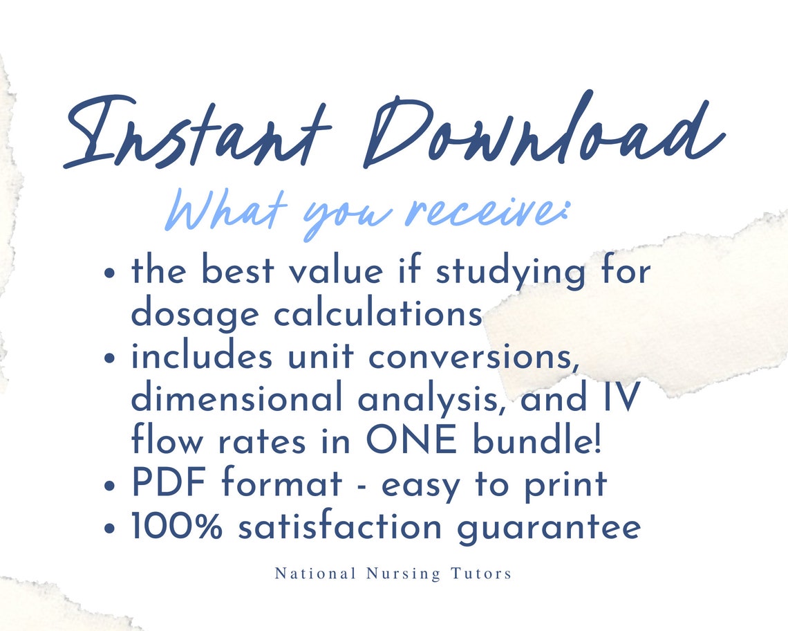 Dosage Calculation Study Bundle - Etsy