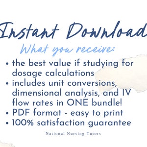 Dosage Calculation Study Bundle - Etsy
