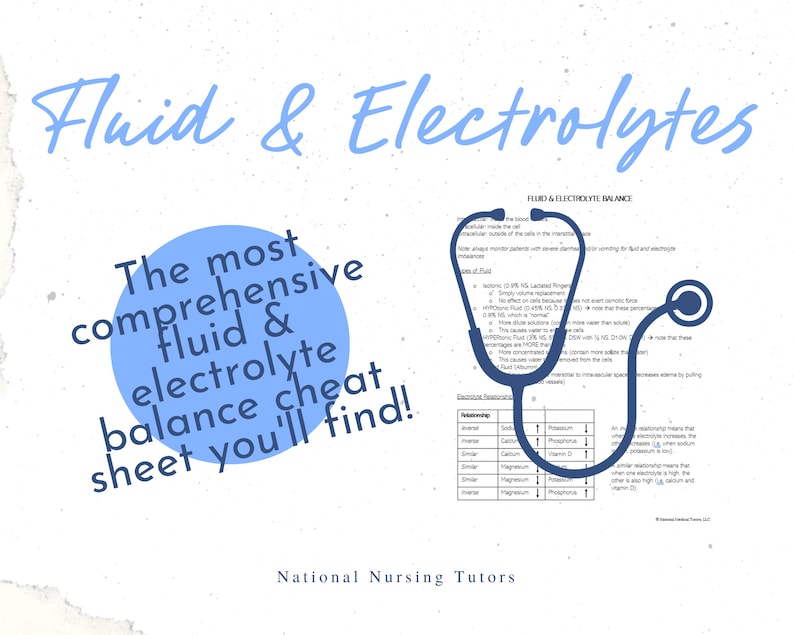Fluid & Electrolyte Balance - Etsy
