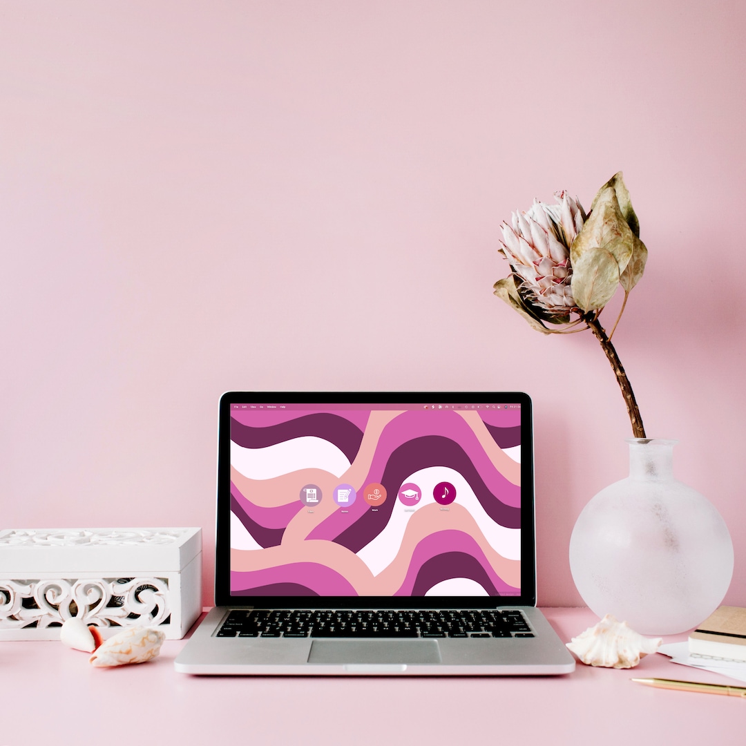 Custom Folder Icons Pink Tone Desktop Organizer Desktop File - Etsy