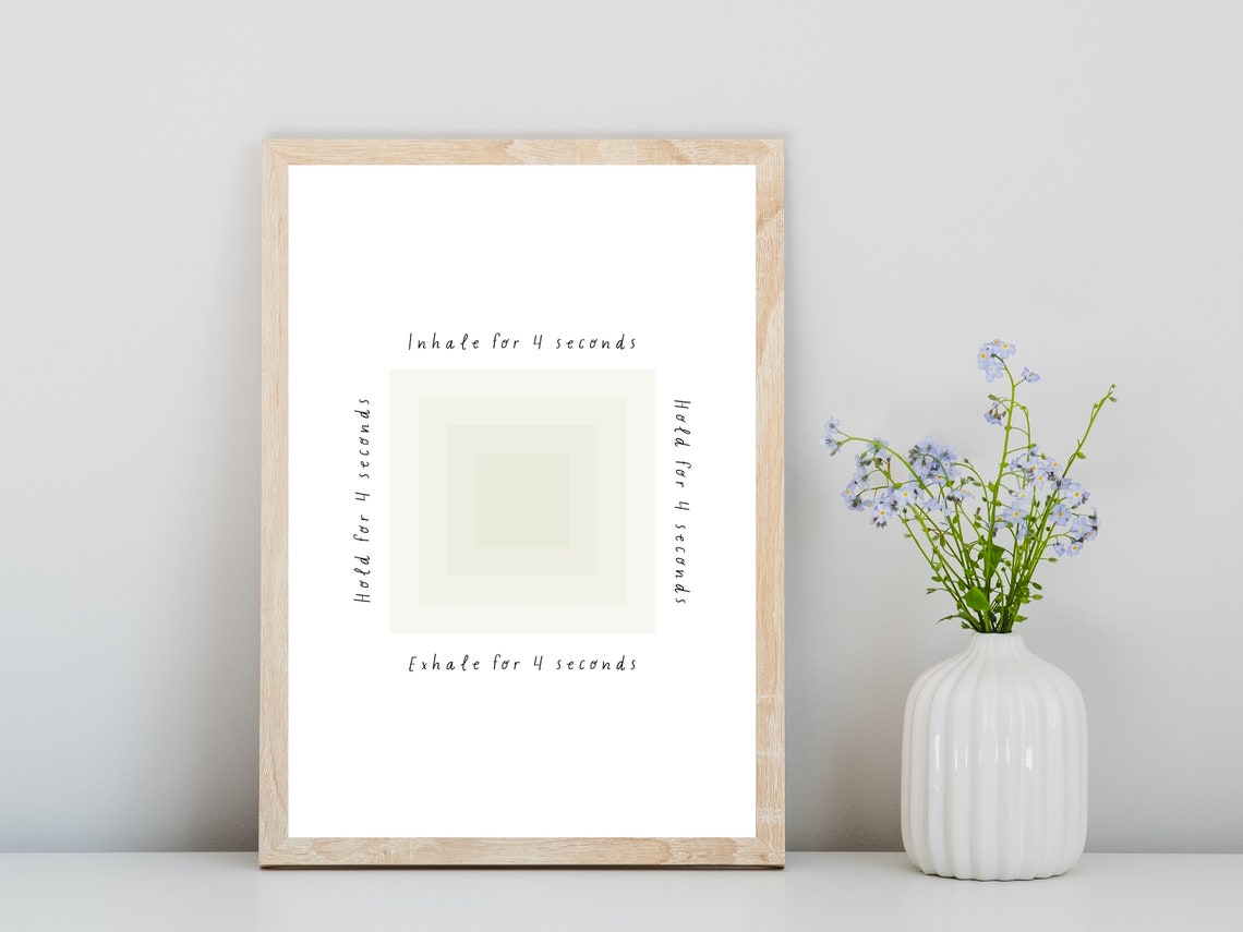 Box Breathing Wall Art Pastel Green Gradation, Simple Aesthetic ...